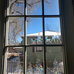 Rainbow Cloud Window Gems Static Window Clings Alert Birds | Etsy