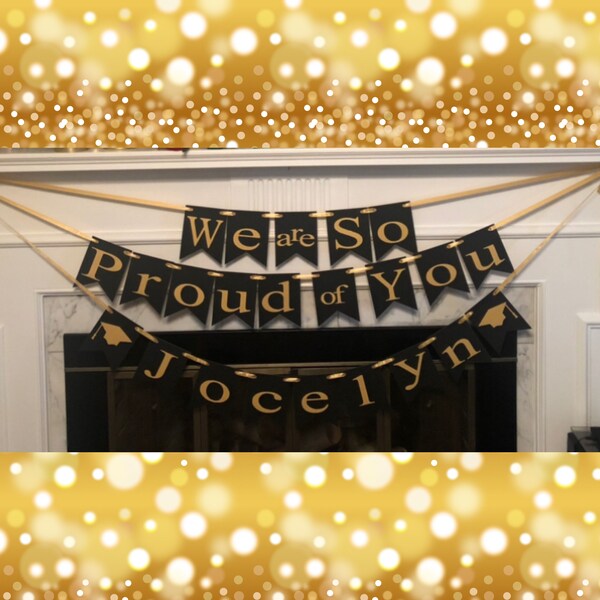 Graduation Banner, Pink Graduation Decorations, Custom Color Graduation ...