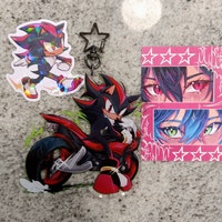 Sonic Shadow Hedgehog 3' Acrylic Keychain/charms | Sonic Hedgehog - Etsy UK