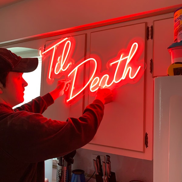 Til Death Neon Sign, Neon Sign Wedding, Custom Wedding Neon Sign ...