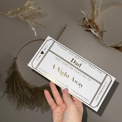 Personalised Foiled Golden Ticket, Personalised Token, Surprise Gift ...