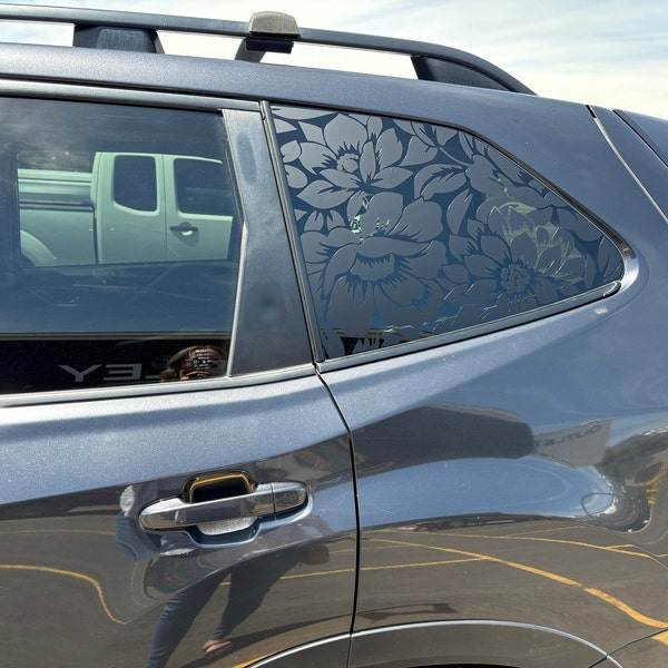 Fits 2019-2024 Subaru Forester Rear Side Window Floral Flowers Decal ...