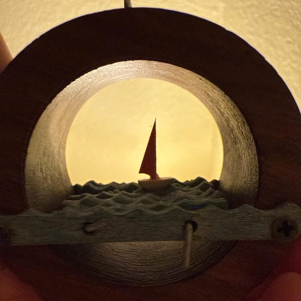 Ship in a Bottle Kinetic Sculpture Desk Art Gift for Sailor Fidget ...