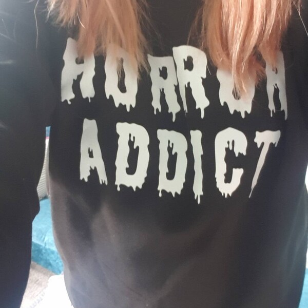 Horror Addict Goth Crew Neck Sweatshirt - Halloween Sweater - Etsy