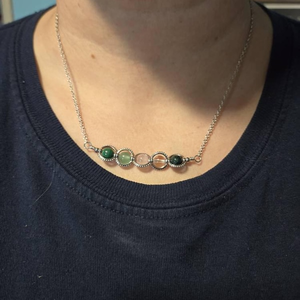 Taurus Crystal Necklace, Handmade Zodiac Necklace, Emerald, Green ...