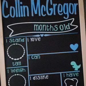 Monthly Baby Chalkboard Milestone Chalkboard Baby Shower | Etsy