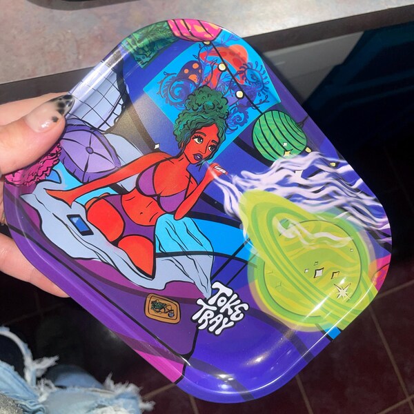 Trippy Nights Metal Rolling Tray | Small (7" X 5.5") - Etsy