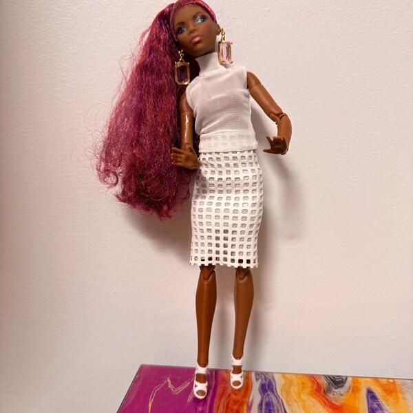 C021 Fishnet Doll Pantyhose Tights for 12 Fashion Dolls Poppy Parker ...