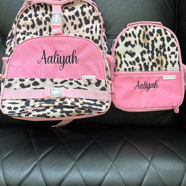 Stephen Joseph Allover Print Leopard Backpack Set, Personalize Girls ...