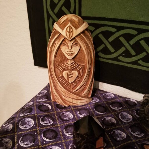 Freya Statuette Hand Made From Linden. Original Hand Carved Freya ...