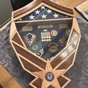 Handcrafted Air Force Shadow Box Oak & Black Walnut - Etsy