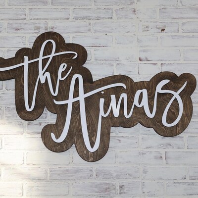 Large Last Name Sign, Cut Out Last Name Sign, Wedding Name Sign, Double ...