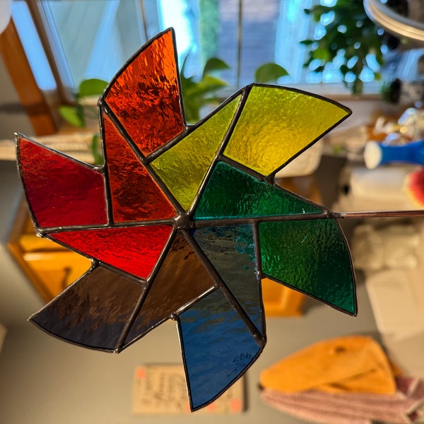 Colorful Pinwheel - Stained Glass Pattern (digital PDF Format) - Etsy