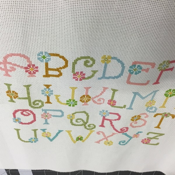 Baby Alphabet Cross Stitch Pattern Letters Baby Girl Nursery Easy Small ...