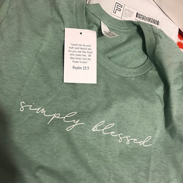 Simply Blessed - Inspirational - T-shirt - Mom Shirt - Graphic Tee ...