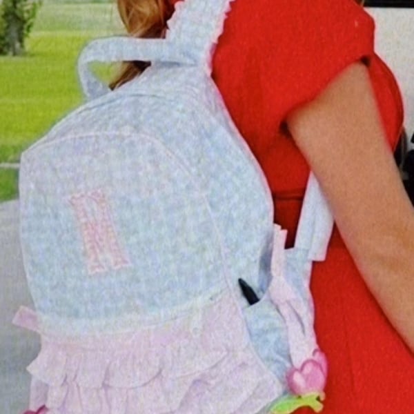 Back to School! Girls Ruffle Backpacks With Bag Charms, Personalized ...