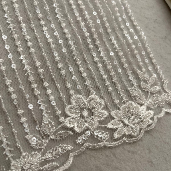 Luxury Beaded Lace Fabric, Wedding Dress Fabric Embroidery Lace, Bridal Gown Lace, Sequin Lace ...
