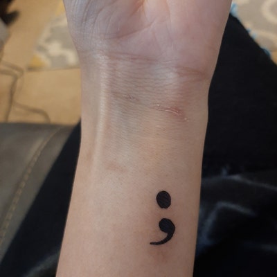 15 Large Semicolon Temporary Tattoo Fake Tattoos / Set of 15 - Etsy