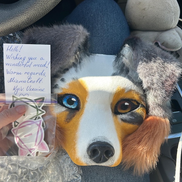 Border Collie Mask – Handmade Dog Mask for Cosplay, Therianthropy, and ...