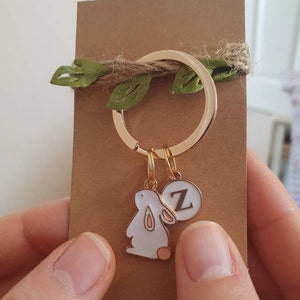 PERSONALISED BUNNY KEYRING/ Rabbit Keychain/ Token Gift/ Easter Gift ...