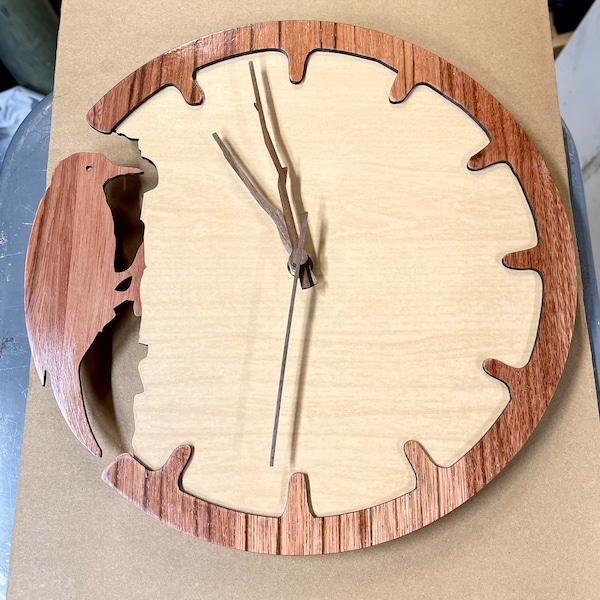Woodpecker Laser Cut Wall Clock, CNC Vector Plan (digital File) - Etsy