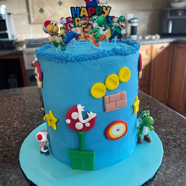 Mario Bros Fondant Cake Topper, Fondant Mario Bros, Mario Bros Party ...