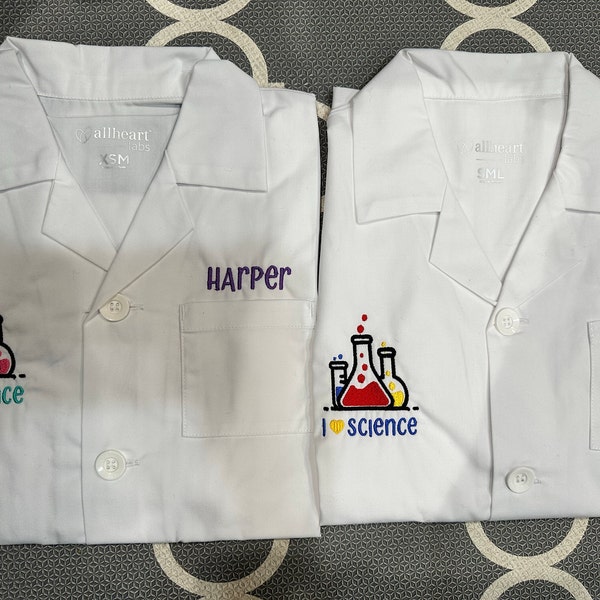 Kids' Custom Lab Coat, Embroidered Personalized Kids Lab Coat, Kids ...