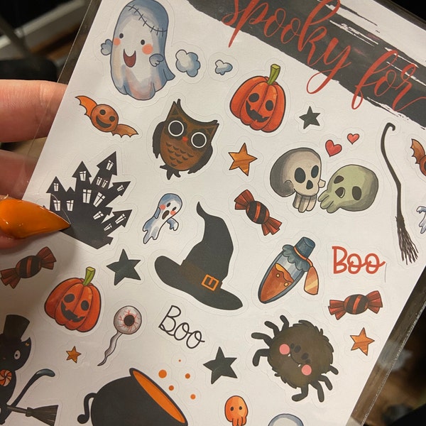 Halloween/spooky Theme Sticker Sheet for Planner and Bullet Journal ...