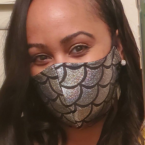 Mermaid Face Mask 15 Colors Sparkling Cotton Spandex Face Mask Hands ...