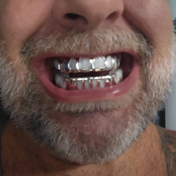 Silver Grillz 925 Sterling Silver Teeth Real Open Face Silver Grill - Etsy