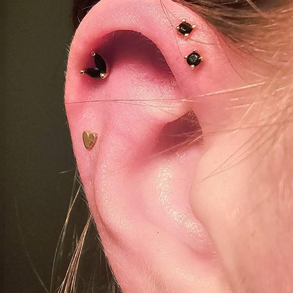 18G CZ Dangle Threadless Push Pin Labret Stud Earring, Sterling Silver ...