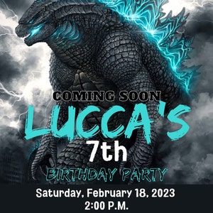 Godzilla Welcome Sign Godzilla Birthday King of Monsters Digital ...