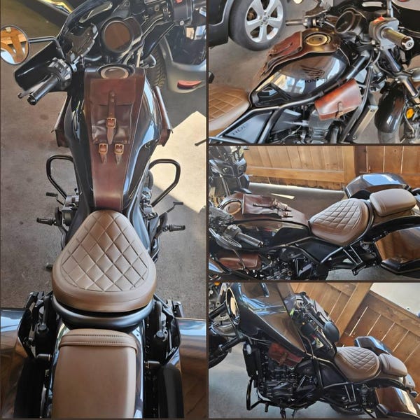 Triumph Bonneville Scrambler Leather Tank Belt Cafe Racer and Scrambler ...