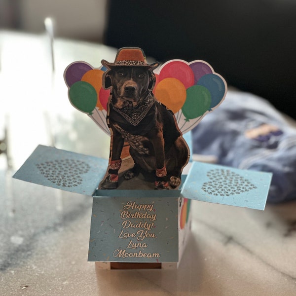Father's Day Pet Pop-up Card Dog Card, Photo Card, Greeting Card ...