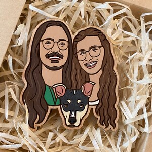 Wooden Custom Portrait Brooch Brooch on the Photo - Etsy