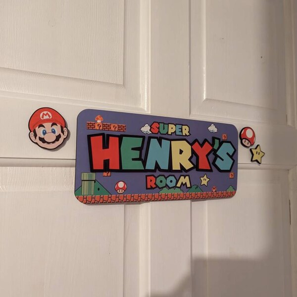 Mario Personalised Door / Room / Games Room Sign - Etsy