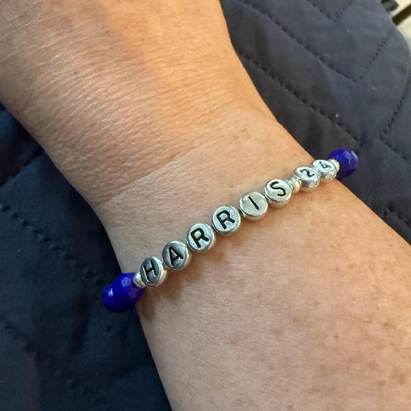 50% Donated to HARRIS 2024, Faux Pearl, Rose Gold Acrylic Letters and ...