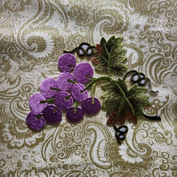 A Bunch of Grapes Patch, Iron on Patch, Embroidered Patch, Applique ...