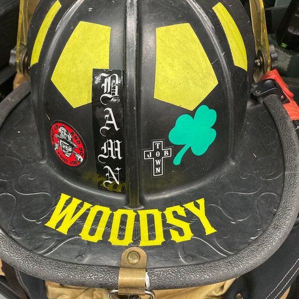 Reflective Curved Helmet Name - Firehouse Font - Etsy