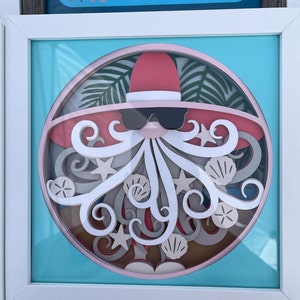 3D FLAMINGO Svg TROPICAL Shadow Box for Cricut for - Etsy