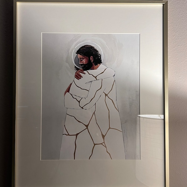 Kintsugi Christ Print: 'he Binds up the Broken Hearted' - Etsy