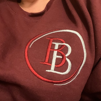 Custom Embroidered Logo Text Sweatshirt, Embroidered Business Logo ...