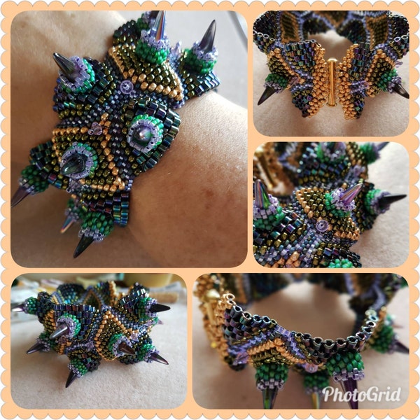 Peyote Stitch Bead Pattern Royal Ruffles Beaded Bracelet Tutorial ...