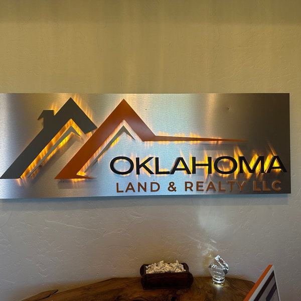 3D Custom Office Sign Led Backlit Halo Light , Back Lit Sign for ...