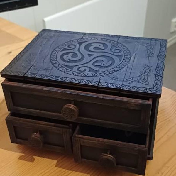 Handmade Engraved Hecate Altar Chest: Wooden Tarot & Crystal Storage - Etsy