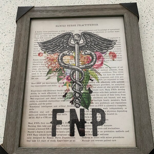 FNP With Flowers Print, Family Nurse Practitioner Gift, Nurse Present ...