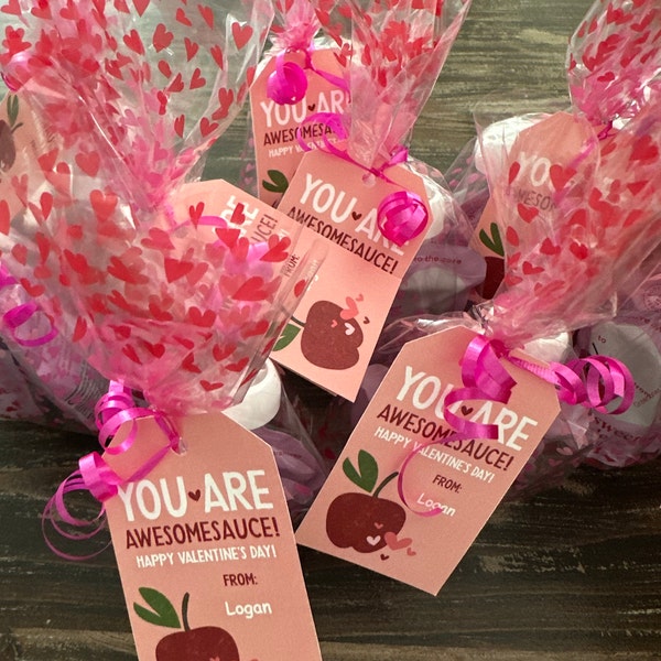 Applesauce Valentines, You're Awesomesauce, Applesauce Tag, Classroom ...