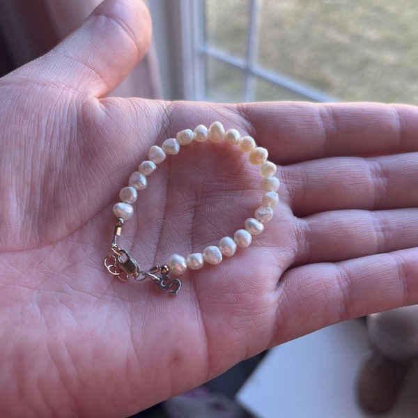 Pearl Baby Bracelet-freshwater Pearls-gold Filled-sterling Silver ...