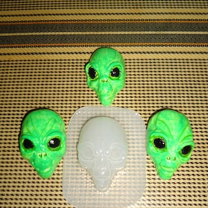 Detailed Alien Head Plastic Mold or Silicone Mold, Bath Bomb Mold, Soap ...