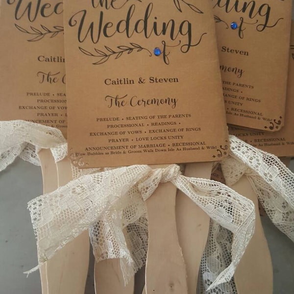 Printable Wedding Program Template, Rustic Wedding Fan Program ...